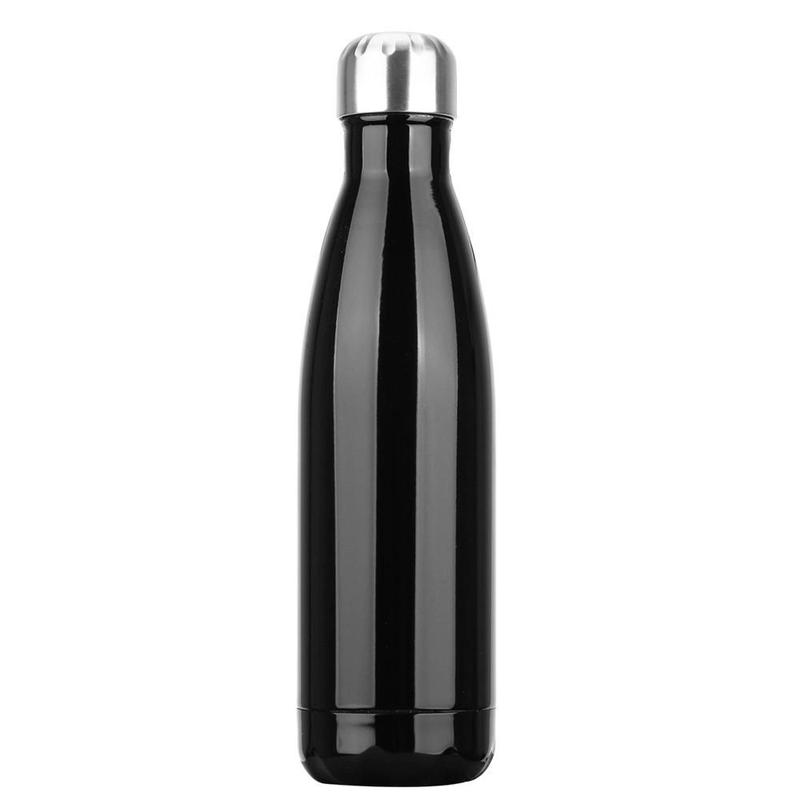 Garrafa Termica Inox 500ML Parede Dupla PRETA - Online - Garrafa ...