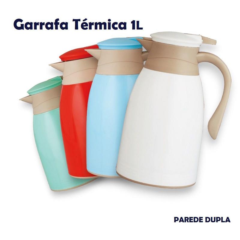Garrafa Térmica Parede Dupla Café/Chá 1L Plástico Colorida - LIZ BABY ...