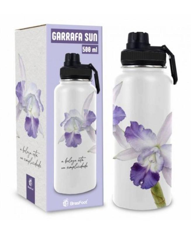 Garrafa térmica sun 500ml - orquídea - brasfoot - Garrafa Térmica ...