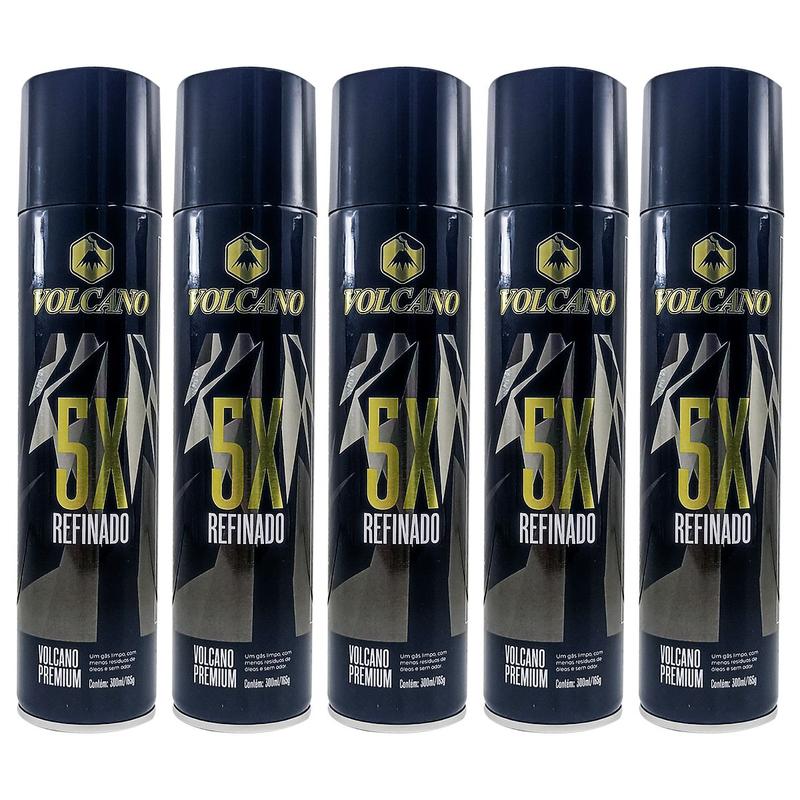 Gás Butano Volcano Kit 5x Refil Isqueiro Maçaricos Com Adaptadores ...