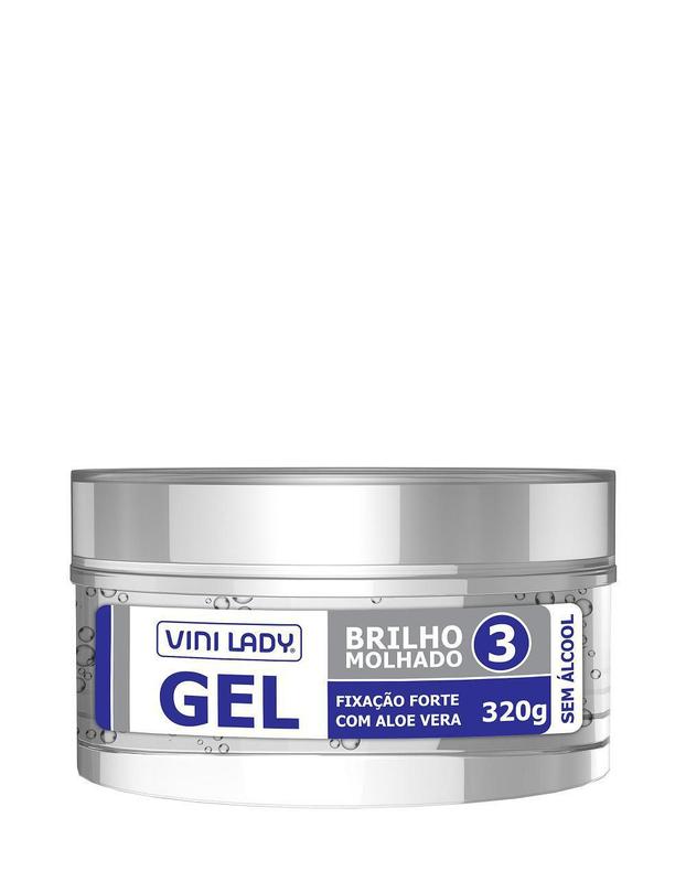 Gel Brilho Molhado Fixação Forte Nº3 320G - Vini Lady - Modelador e ...