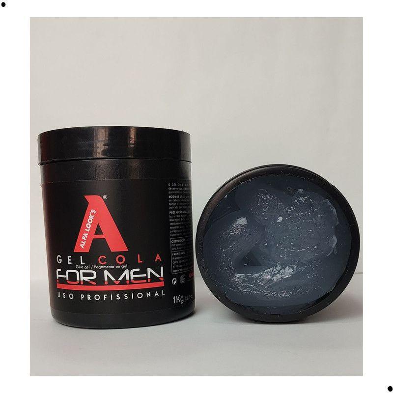 Gel Cola For Men Alfa Looks de Uso Profissional 1kg - Gel de Cabelo ...
