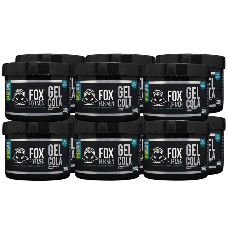 Gel Cola Fox For Men 300g Incolor Caixa Com 10 Unidades - Gel de Cabelo ...