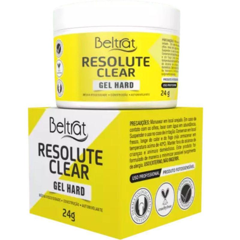 Gel construtor autonivelante para unhas resolute clear hard 24g beltrat ...
