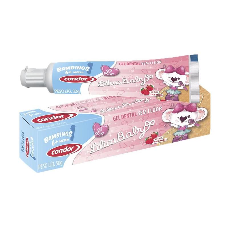 Gel Dental Condor Lilica Repilica Morango Sem Fluor 50g - Creme e Gel ...