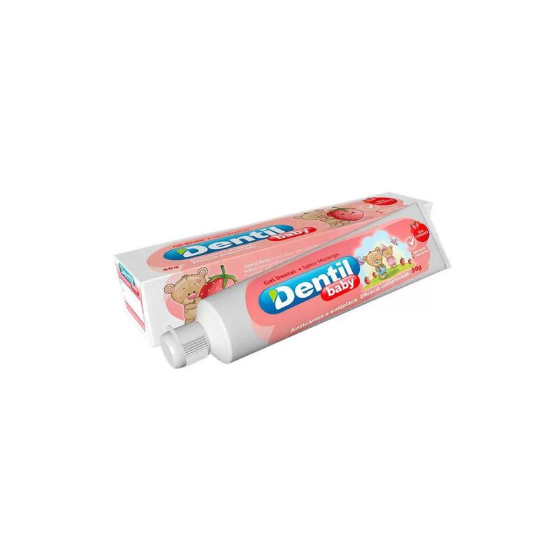Gel Dental Dentil Baby Sabor Morango 50g Sem Flúor Com Xilitol - Creme ...