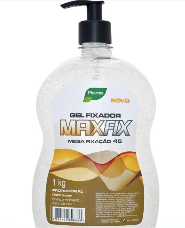 Gel Fixador Max Fix 1kg Incolor Mega Fixação (Filtro Solar, Brilho ...