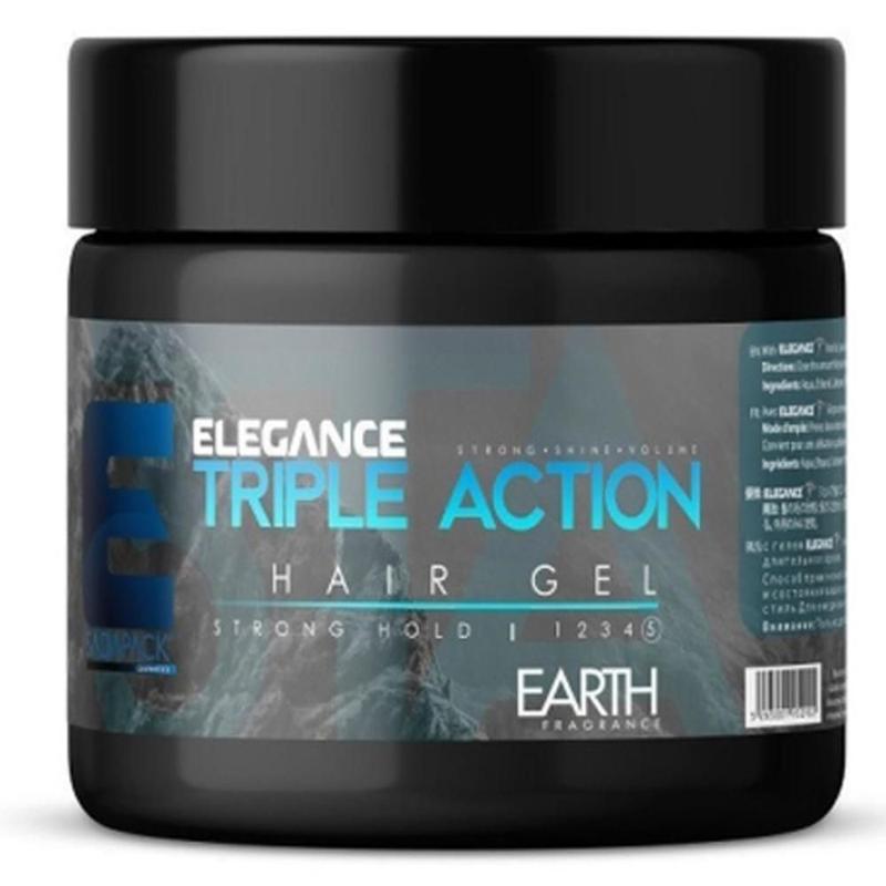 Gel Para Cabelo Triple Action Elegance Earth Terra 500Ml - Modelador e Fixador de Cabelo ...