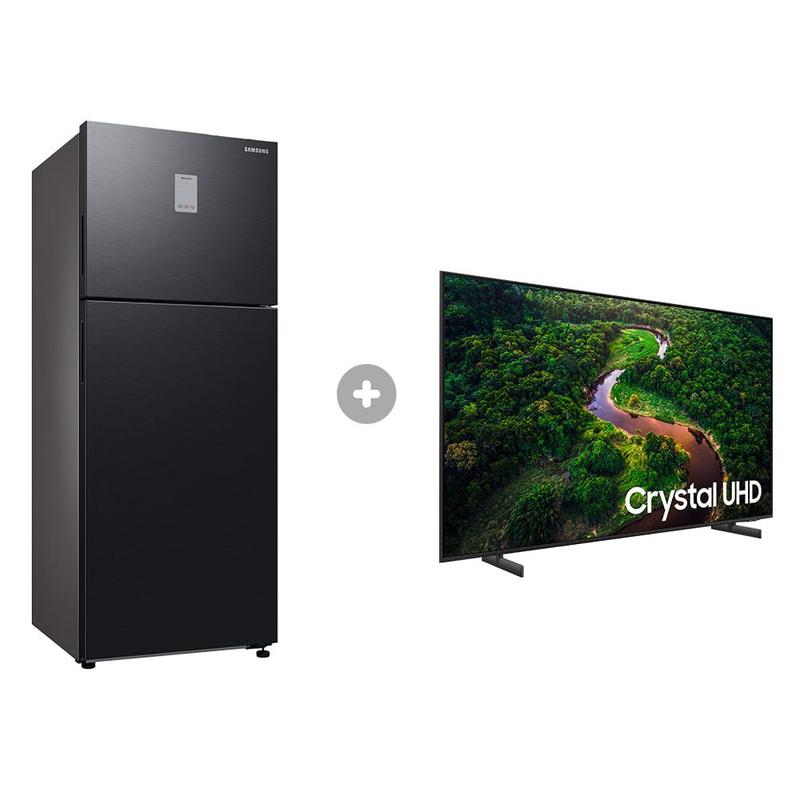 Geladeira RT48 powervolt 460L Black Inox + Smart TV 43" Crystal UHD4K ...