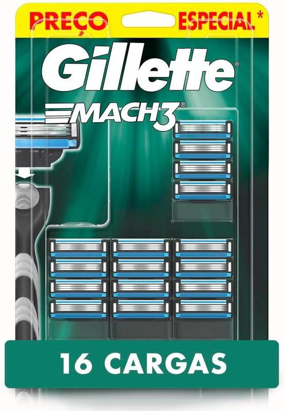 Gillette Mach3 Refil para Barbear, 16 Unidades - Lâmina e Carga para ...