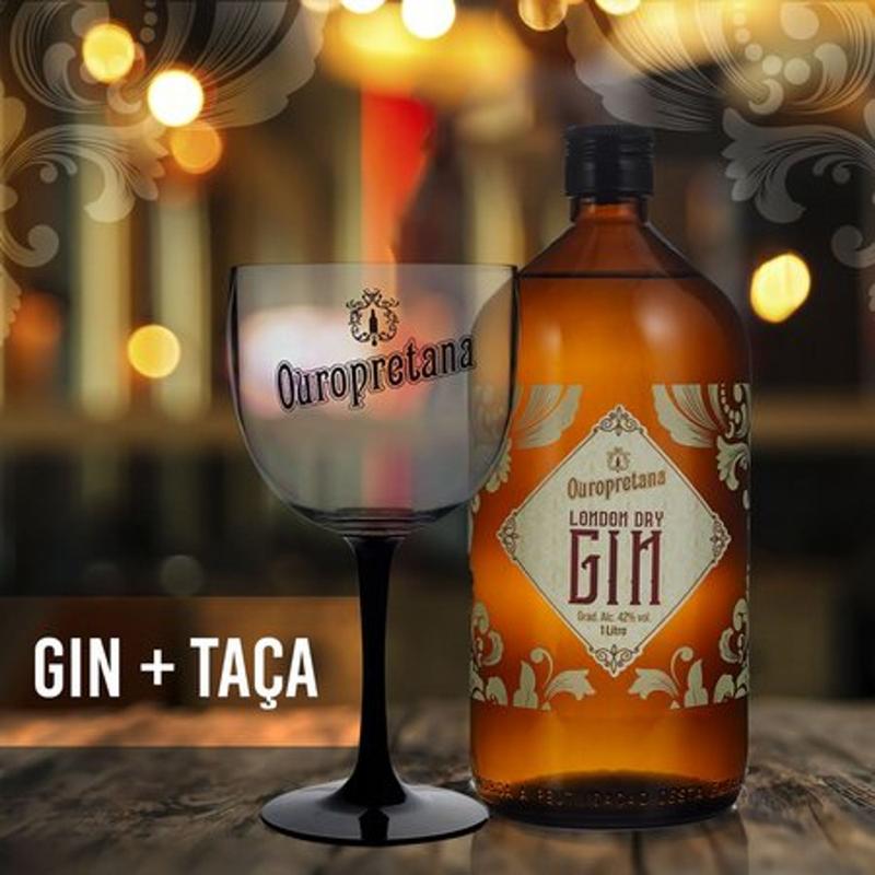 Gin London Dry Ouropretana 1 Litro + Taça - Gin - Magazine Luiza