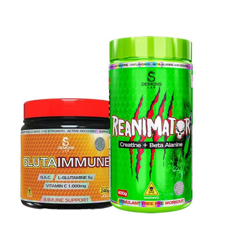glutaimmune 240g+ reanimator 400g demons lab - Pré Treino - Magazine Luiza