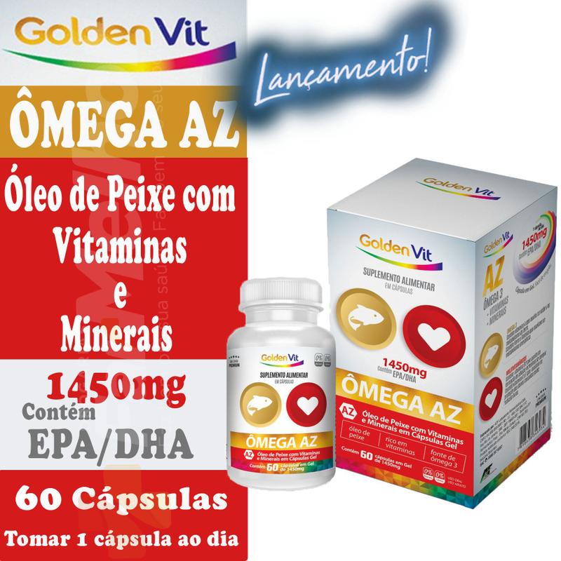 Golden Vit ÔMEGA AZ 60 Cápsulas - Polivitamínico De A-z COM EPA/DHA ...