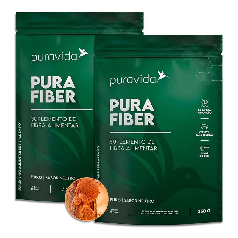 Goma Acácia Orgânica Pura Fiber 250g Puravida - Combo 2 Und ...