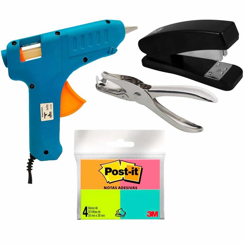 Grampeador Profissional Reforçado 25 Folhas Post It 200 Folhas ...