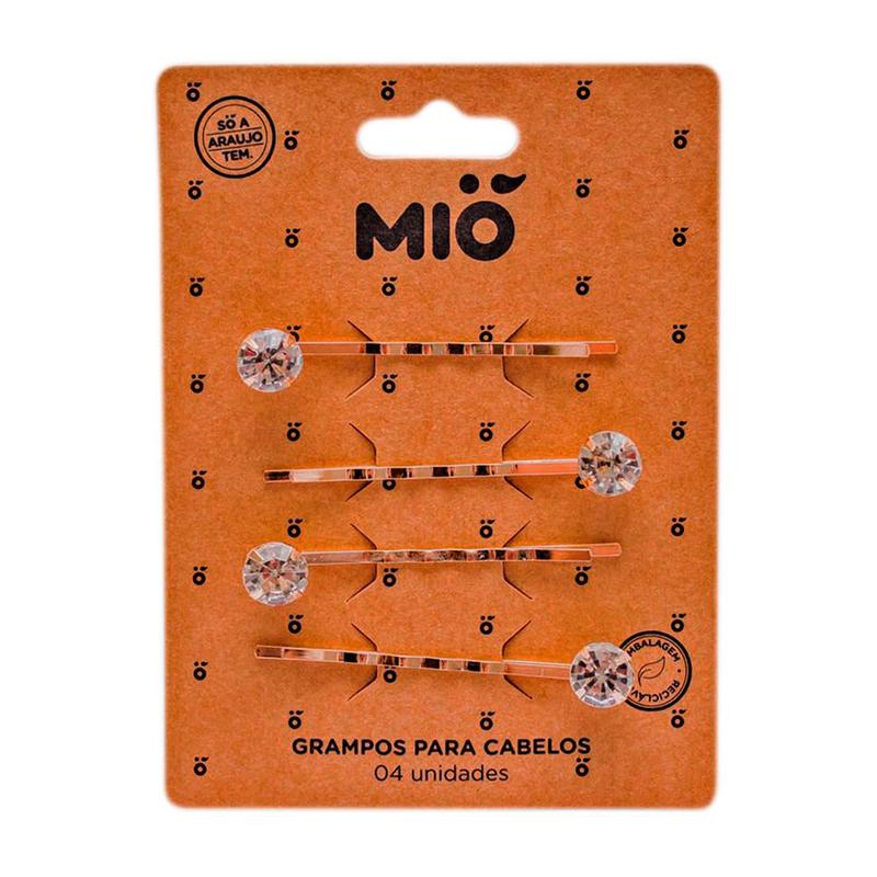 Grampo para Cabelo Mió Metal Dourado com 4 Unidades - Grampo de Cabelo ...