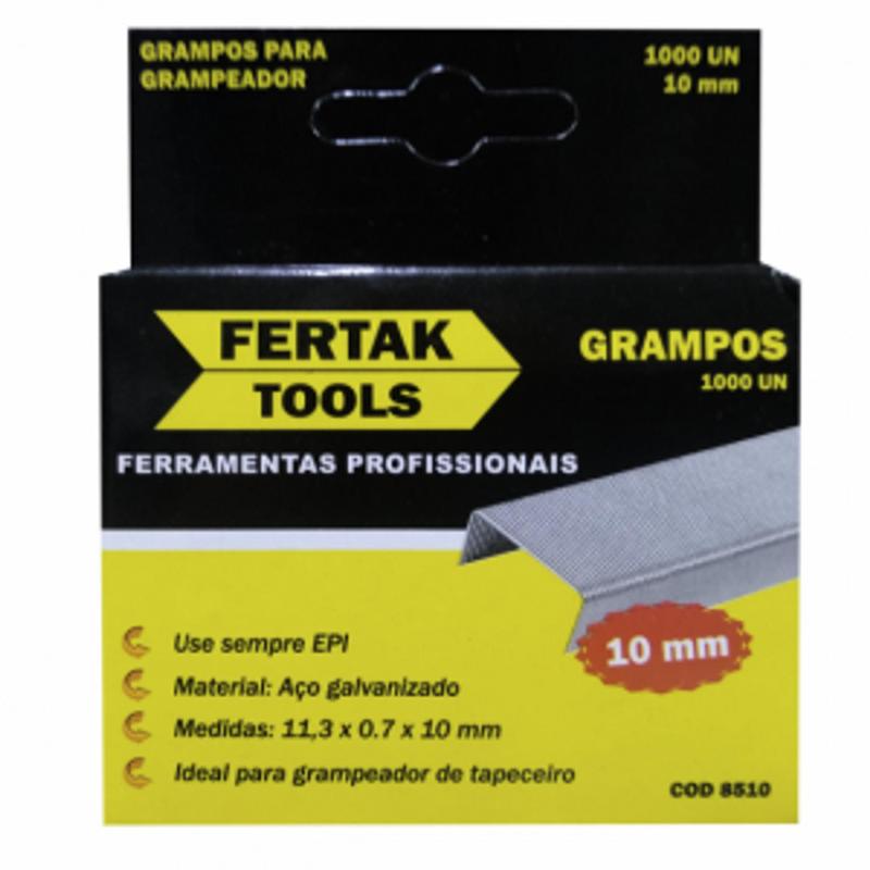 Grampo para Grampeador Tapeceiro 10mm Caixa Com 1000und Fertak - Fertak ...