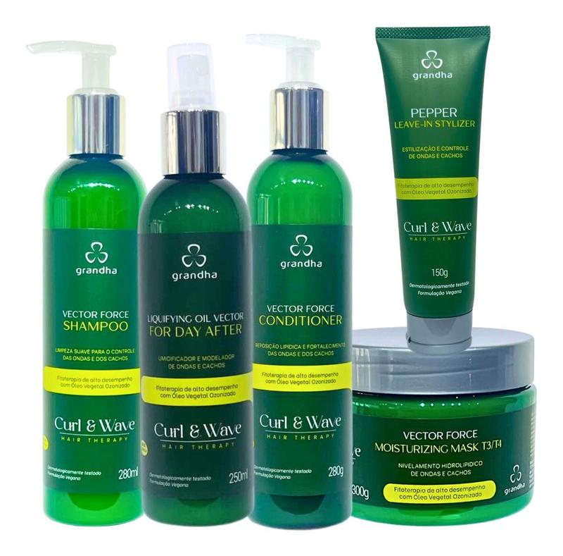 Grandha Vector Force Cacho E Crespos Novo Kit Completo C/ 5 - Grandha ...