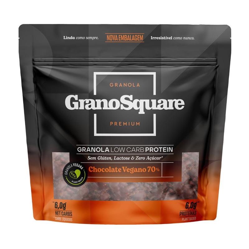 Granola Grano Square Vegana Low Carb Chocolate Vegano 200g - Granola ...