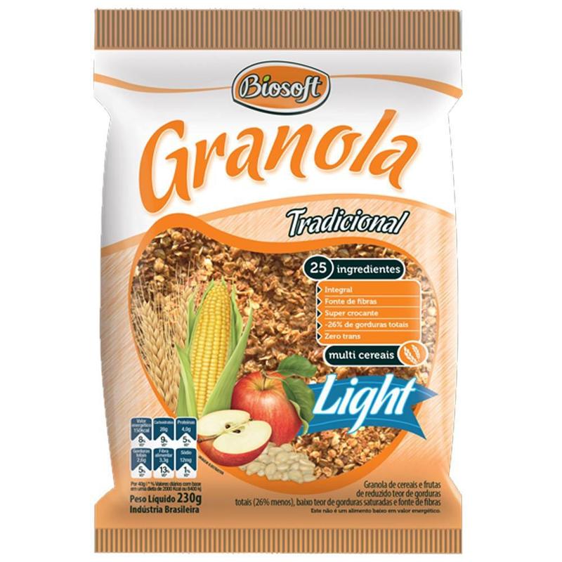 Granola Light Tradicional 230g - Biosoft - Alimentos Saudáveis ...