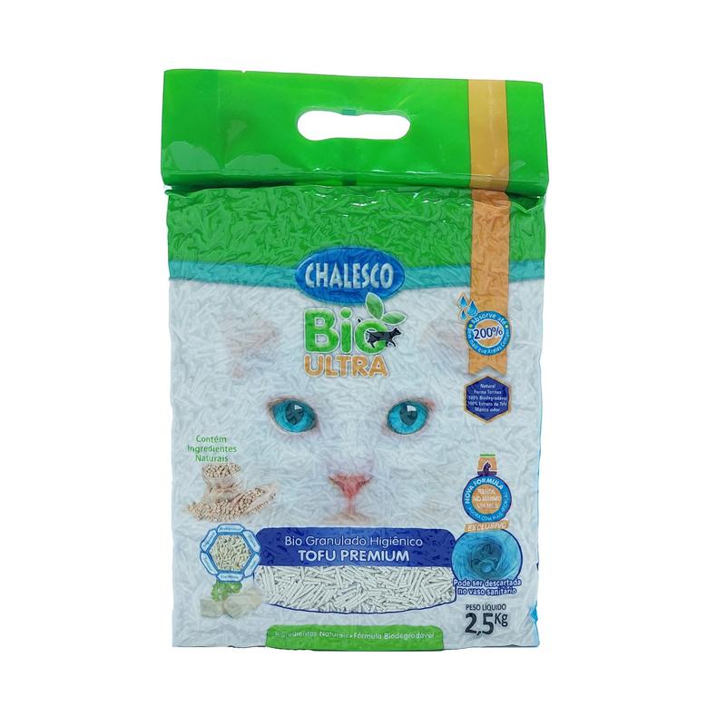 Granulado Chalesco Bio Ultra Tofu Premium 2,5kg - para Gato - Areia ...