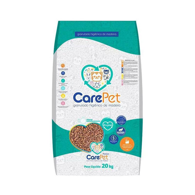 Granulado De Madeira Care Pet Premium Original - 20kg - CAREPET - Areia ...