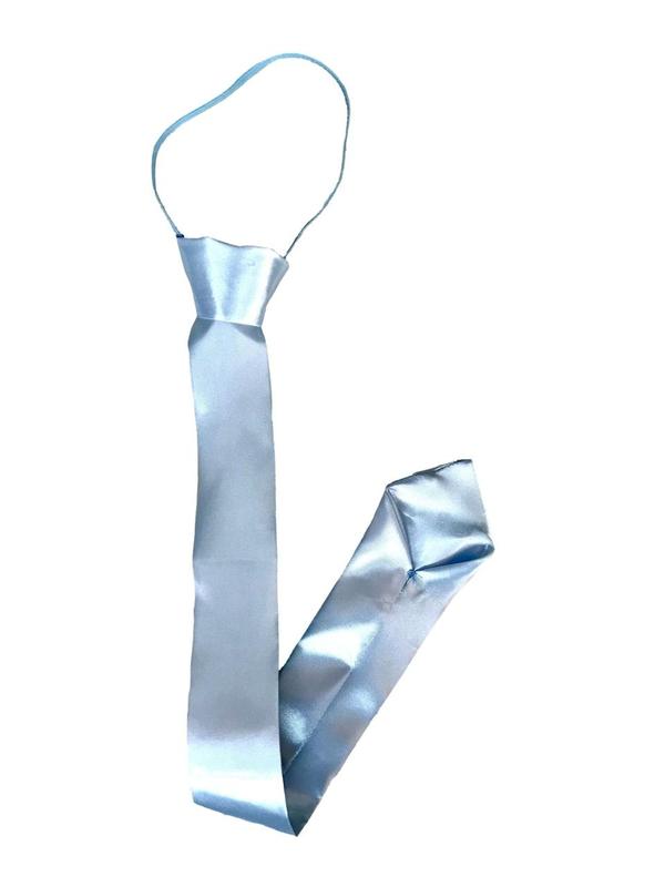 Gravata Slim Fit Azul Bebê Tradicional Com Nó Feito E Zíper - MCCOLIS ...