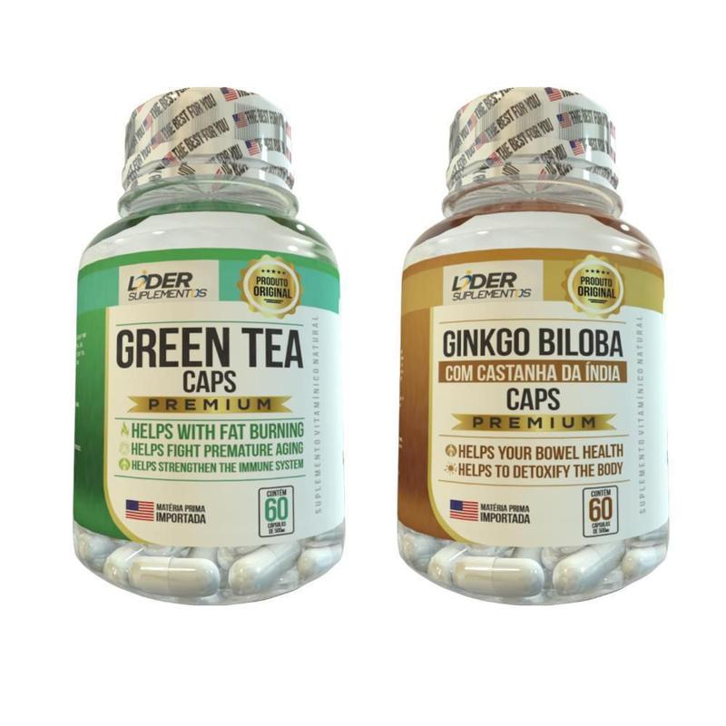 Green 60 Caps + Ginkgo Biloba 60 Caps 500Mg - 2 Potes - Lider Vendas ...