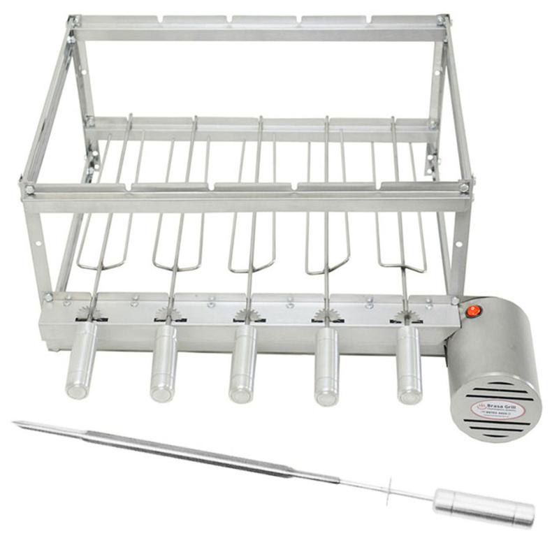Grill Inox Churrasqueira Elétrica Giratória 5 Espetos Bi Volts - Brasa ...