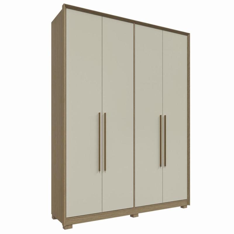 Guarda Roupa 4 Portas Itaparica MDF Móveis Rimo Marrom Off White ...