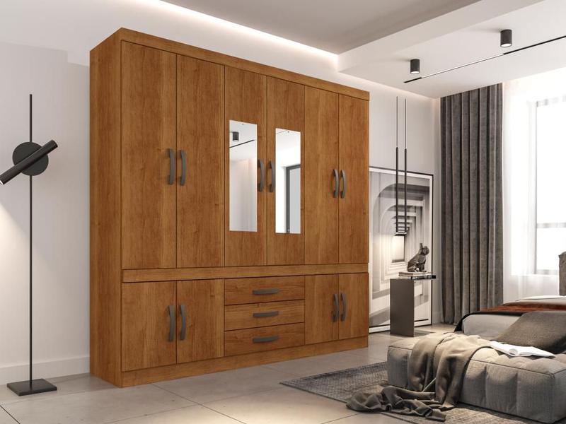 Guarda Roupa Casal 10 Portas 3 Gavetas Parma Salleto - Salleto moveis ...