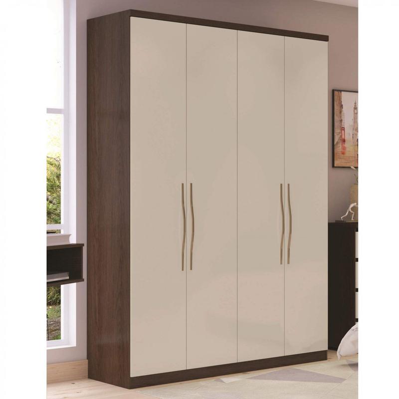 Guarda Roupa Casal 4 Portas 3 Gavetas Caribe Móveis Rimo Tauari/Off ...