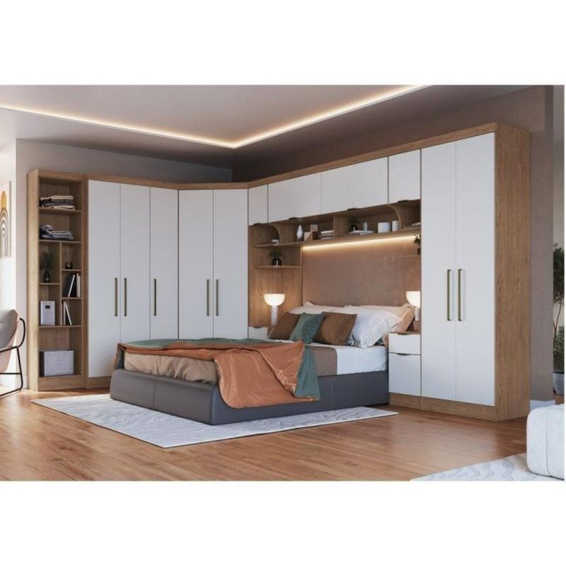 Guarda Roupa Casal 7 Peças com Nicho Infinity Móveis Castro Macadâmia ...