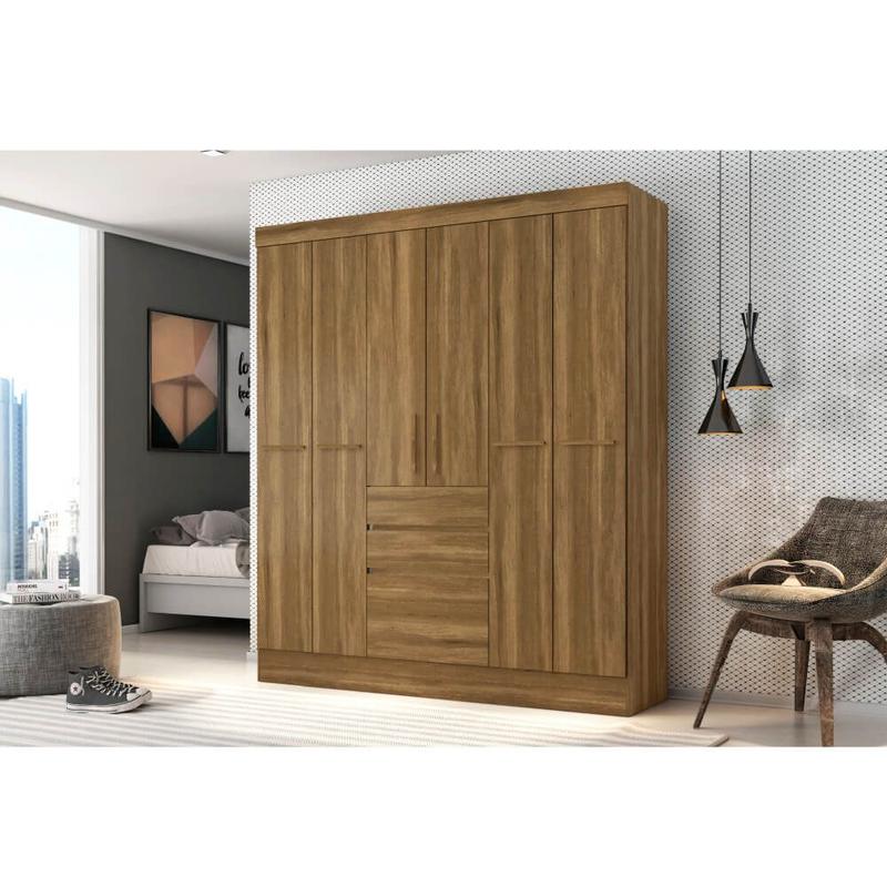 Guarda Roupa Casal 7 Portas 2 Gavetas Zafira - Amêndoa - Albatroz ...