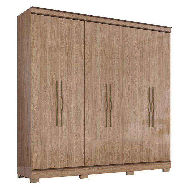 Guarda Roupa Casal B358 com 6 Portas Jequitibá/Off White - Móveis Briz ...