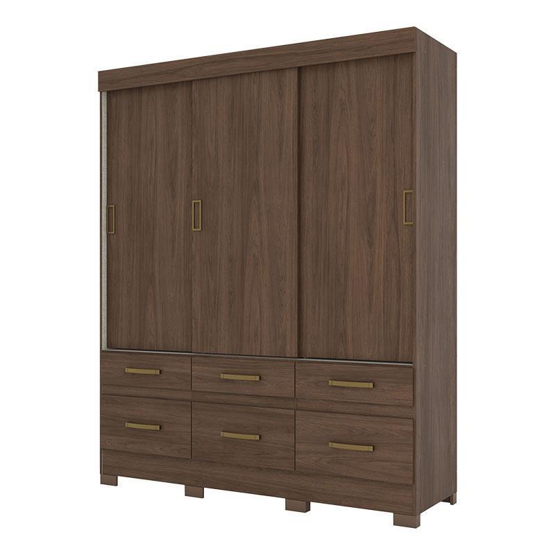 Guarda Roupa Casal BE21 Castanho Flex Briz Móveis - Briz Moveis ...