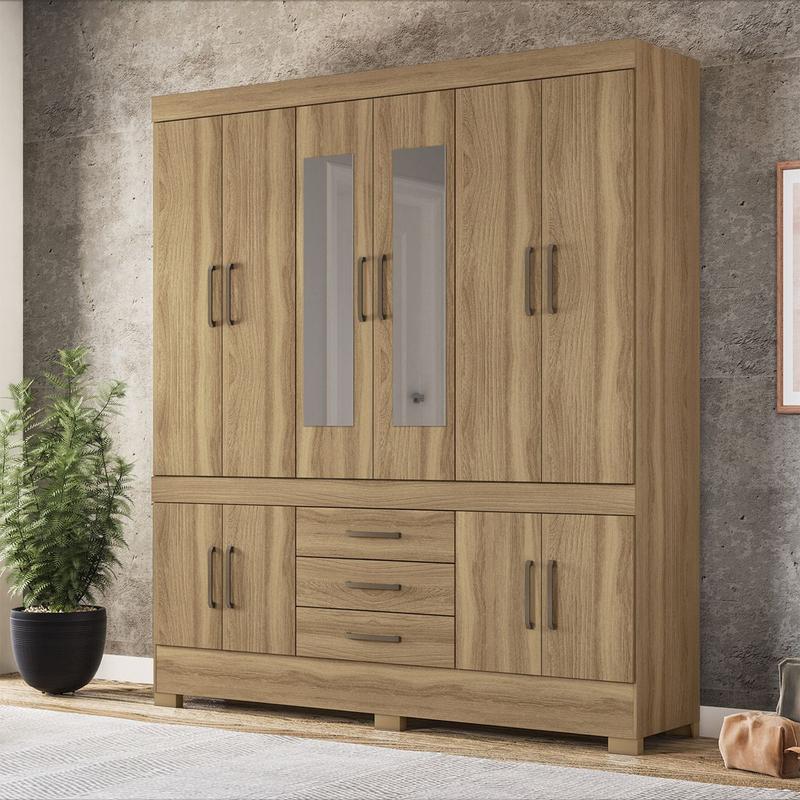Guarda-Roupa Casal C/ Espelho New Murano Demóbile 10 Portas - Guarda ...