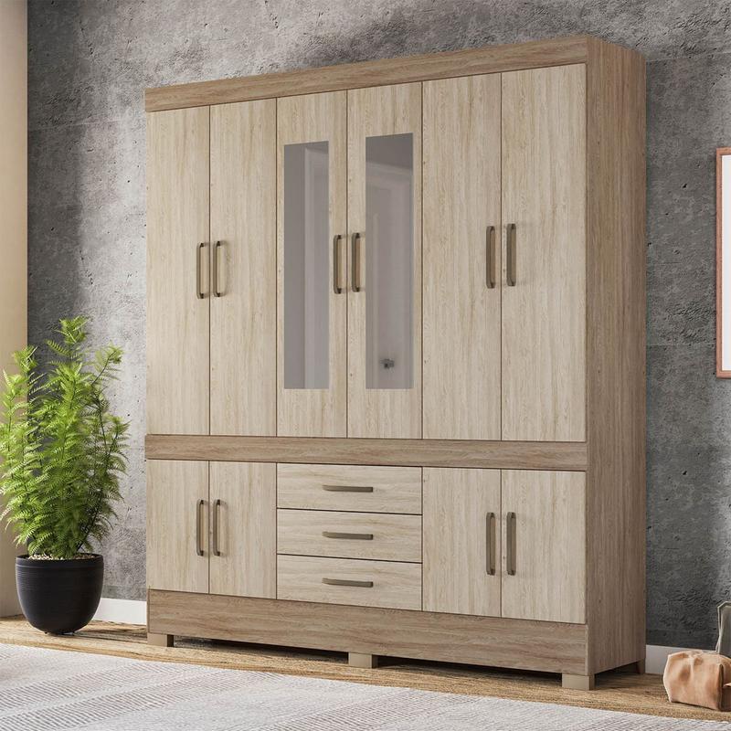 Guarda-Roupa Casal C/ Espelho New Murano Demóbile 10 Portas - Móveis ...