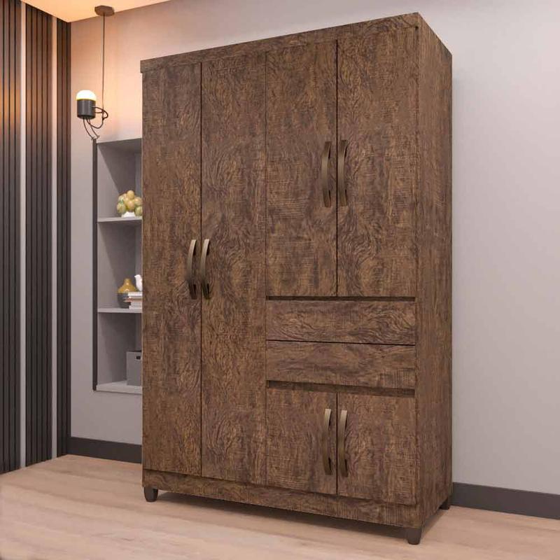 Guarda-Roupa Casal Giga 6 Portas 2 Gavetas com Sapateira TudoDeMóveis ...