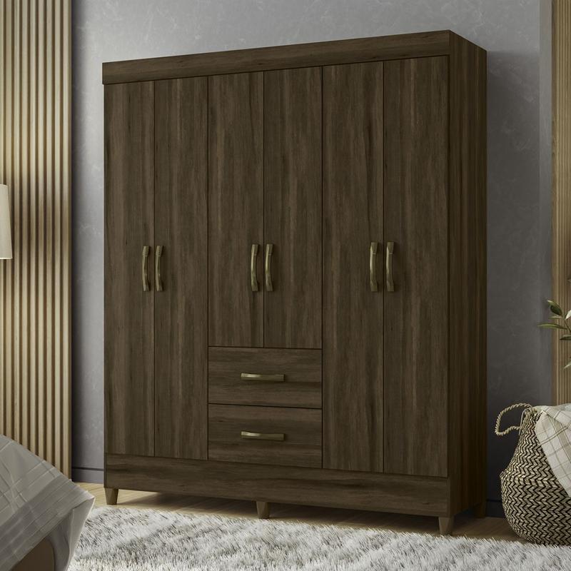 Guarda-Roupa Casal Mobi Albatroz De 6 Portas - Móveis Albatroz - Guarda ...