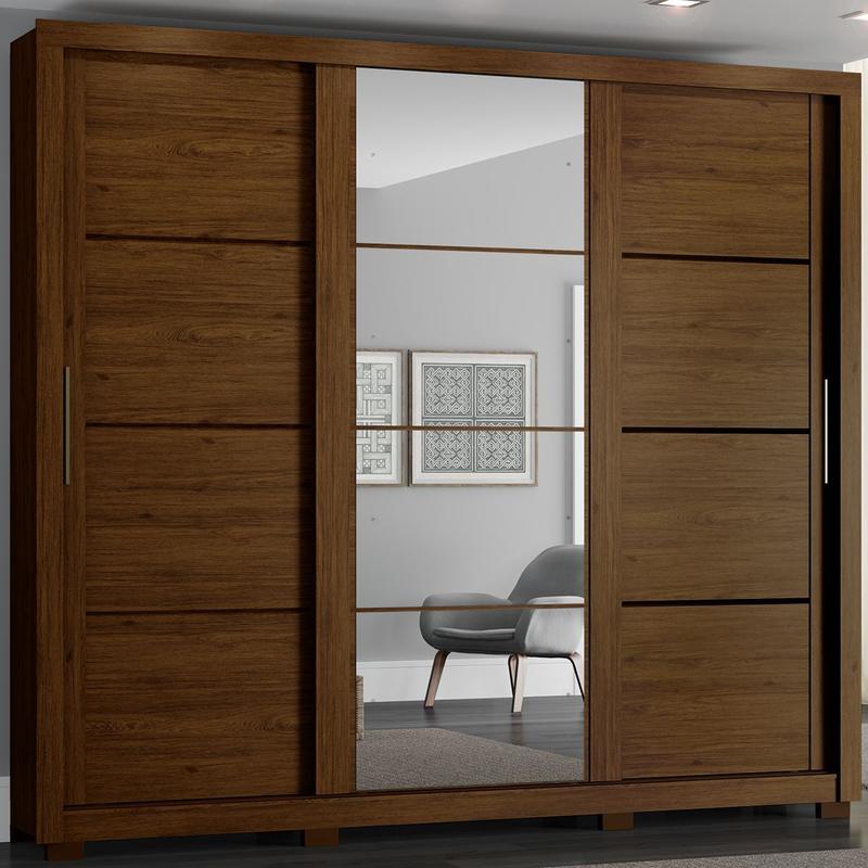 Guarda-roupa Casal Payson 3 Portas 4 Gavetas Castanho Hp - Henn ...