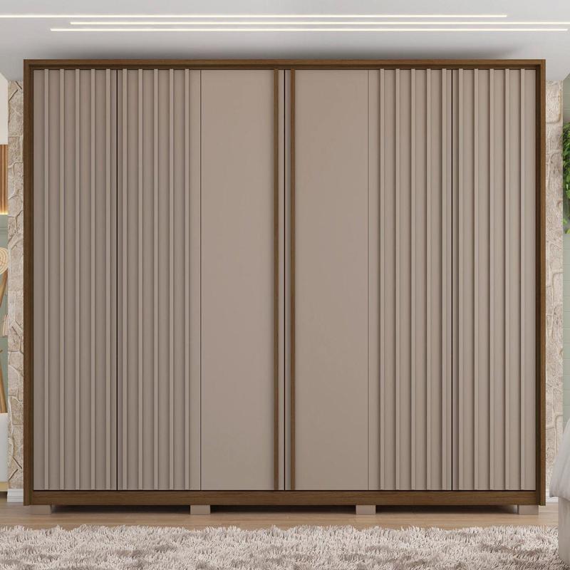 Guarda Roupa Casal Ripado 6 Portas 4 Gavetas Suburban Havana/Fendi ...