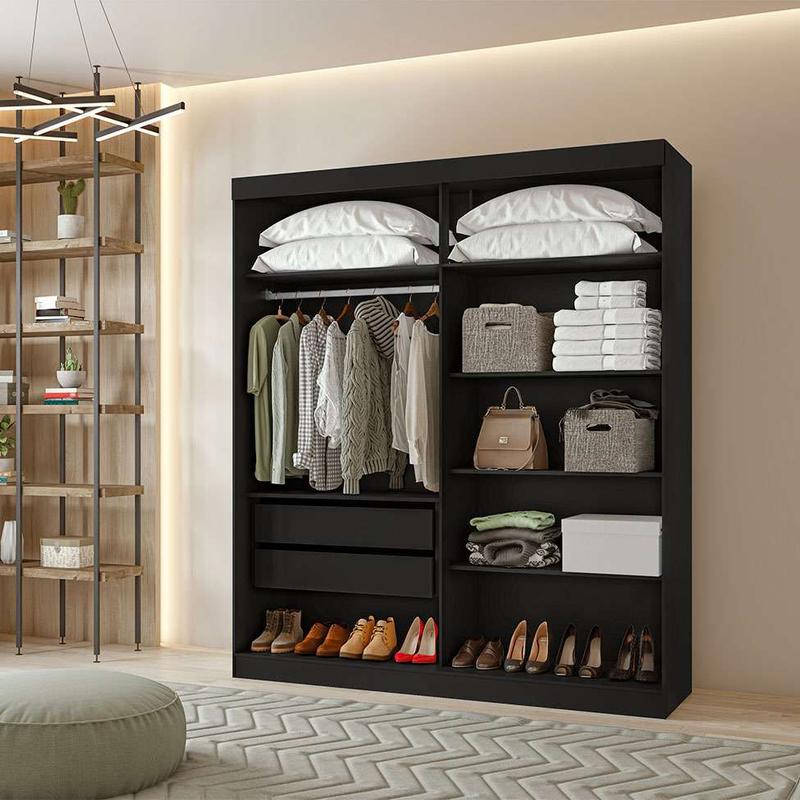 Guarda-Roupa Closet Elise 2 GV Preto - Mobly - Guarda-Roupa / Roupeiro ...