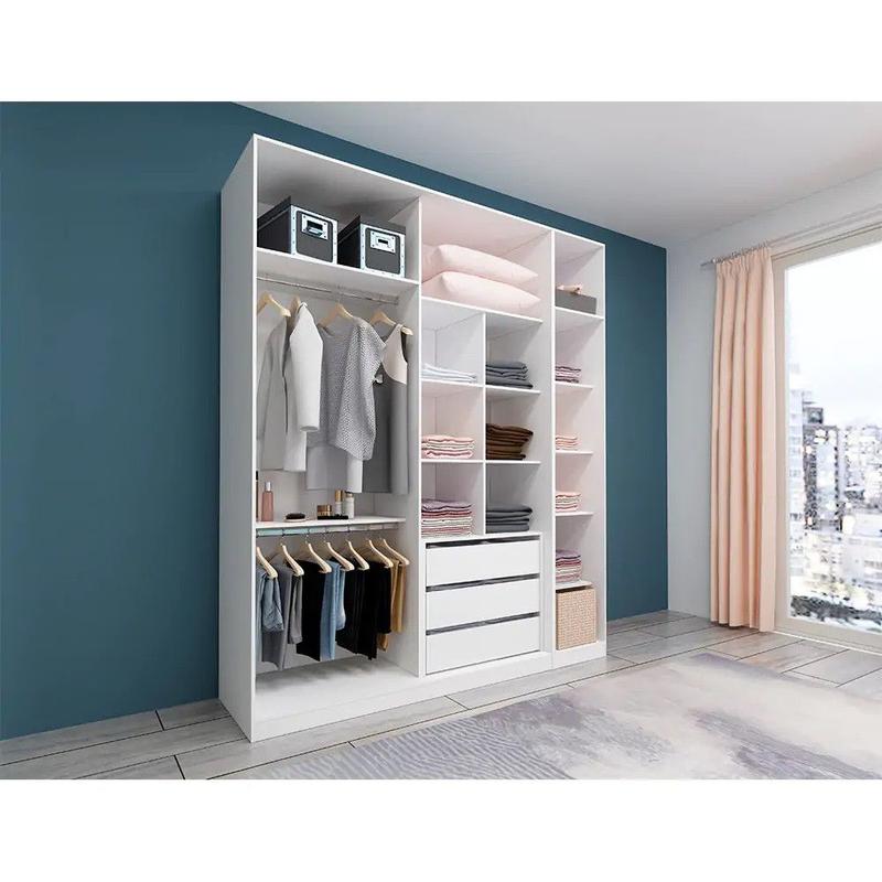 Guarda Roupa Closet sem Portas 2 Módulos 3 Gavetas e 2 Cabideiros Prime ...