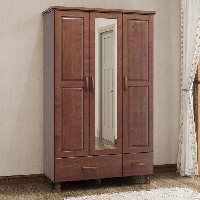 Guarda Roupa Com Espelho Madeira Maciça 1176T Bronze Imbuia FNT ...