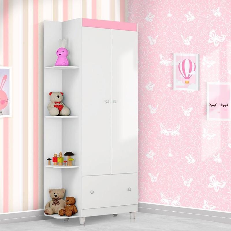 Guarda Roupa De Bebê Com Prateleiras Rosa Gutti Estrela - Guarda-Roupa ...