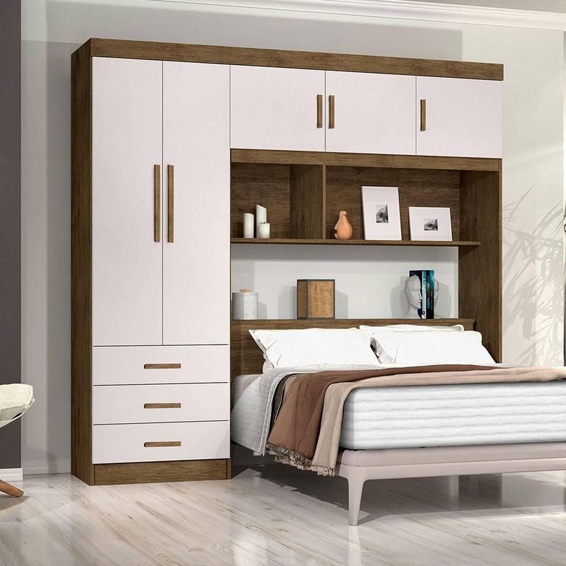 Guarda roupa de casal com espaço para cama Cacun Jequitiba Off White ...
