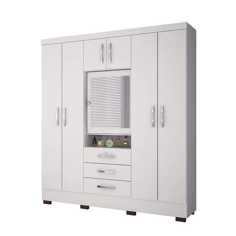 Guarda-Roupa Grafite 7 Portas E 3 Gavetas Branco Neve Colibri - Colibri ...