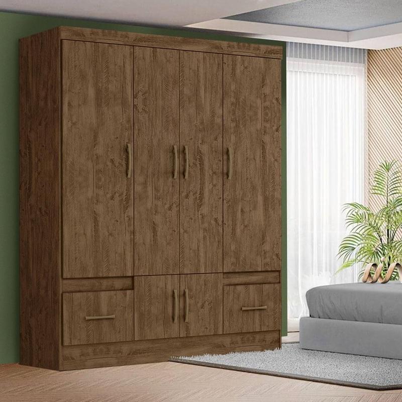 Guarda Roupa Grande 6 Portas 2 Gavetas Castanho Wood Mex Shop JM ...