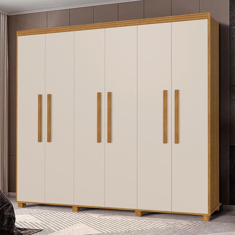 Guarda Roupa Grande De Casal 100% MDF 6 Portas Cinamomo Off White ...